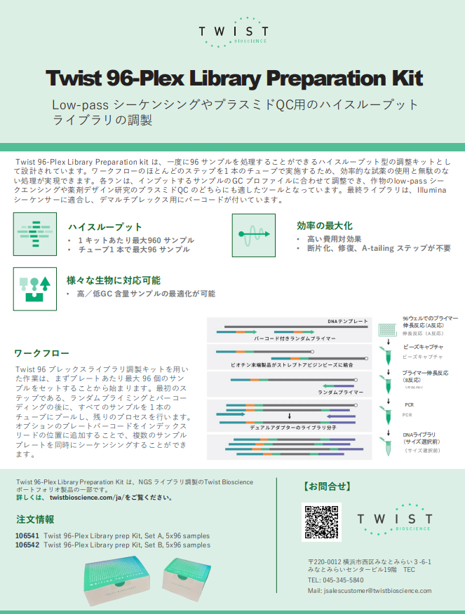 2024年度末キャンペーン：Twist 96-plex Library Preparation キットの受託分析 | Twist ...